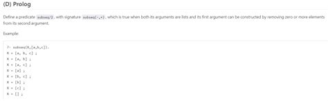 Solved Define A Predicate Subseq2 With Signature Subseq