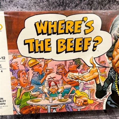 Vintage Wendys Wheres The Beef Board Game 1984 Sealed Fast Food