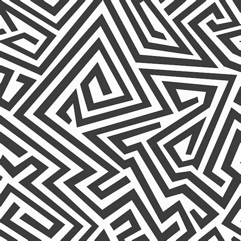 Premium Vector Monochrome Curved Seamless Pattern