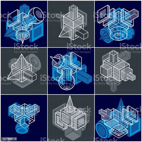 추상 건설 아이소메트릭 디자인 컬렉션 벡터 세트입니다 0명에 대한 스톡 벡터 아트 및 기타 이미지 0명 3차원 형태 건설 산업 Istock