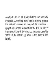 UnvPhysII Tutorial02 Solution Ppt 1 An Object 10 0 Cm Tall Is Placed