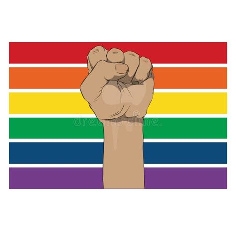 Rainbow Colored Pride Fist Lgbt Concept Stock Vector Illustration Of