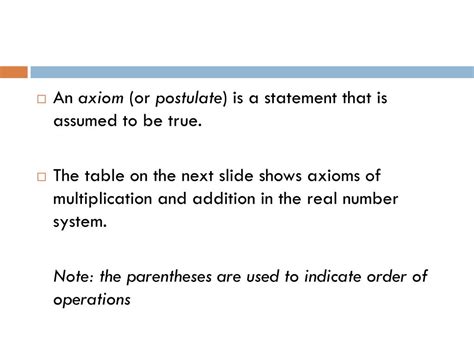 Ppt 1 3 Axioms For The Real Numbers Powerpoint Presentation Free Download Id 5407987