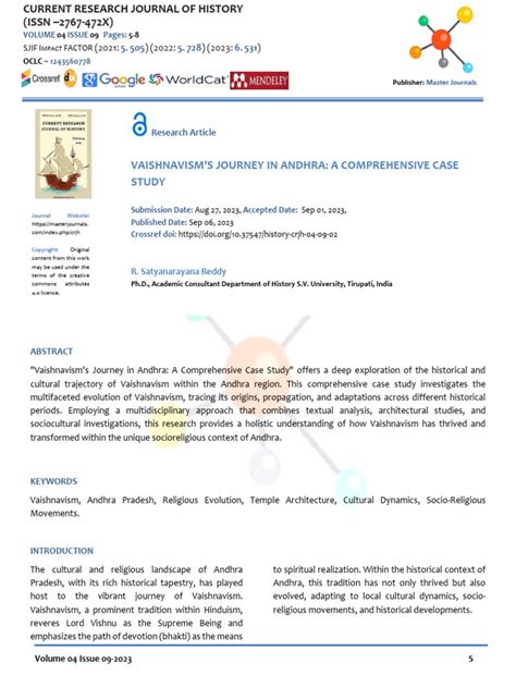 Vaishnavisms Journey In Andhra A Comprehensive Case Study Research