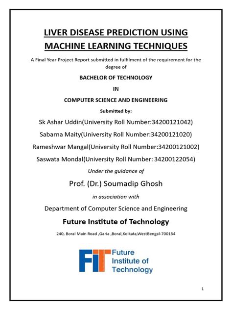 Liver Disease Prediction Using Machine Learning Final Pdf Machine