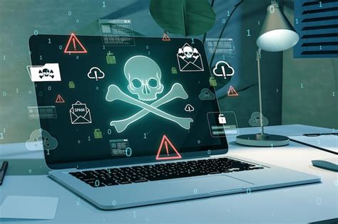 Premium Photo Computer Laptop Displaying Piracy And Cyber Threat