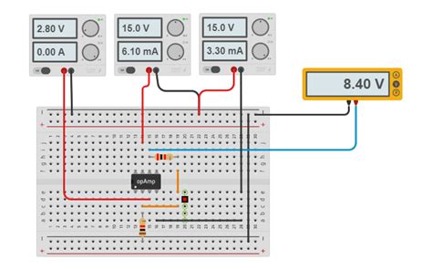 circuit design opamp ni tinkercad
