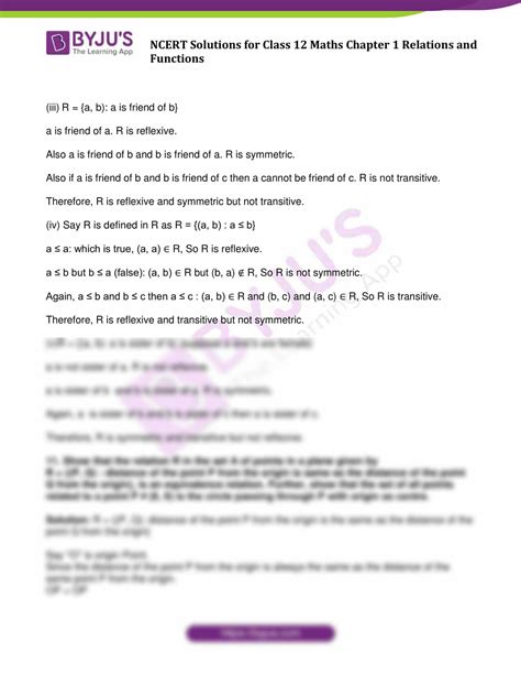 Solution Ncert Solution For Class 12 Maths Chapter 1 Relation And