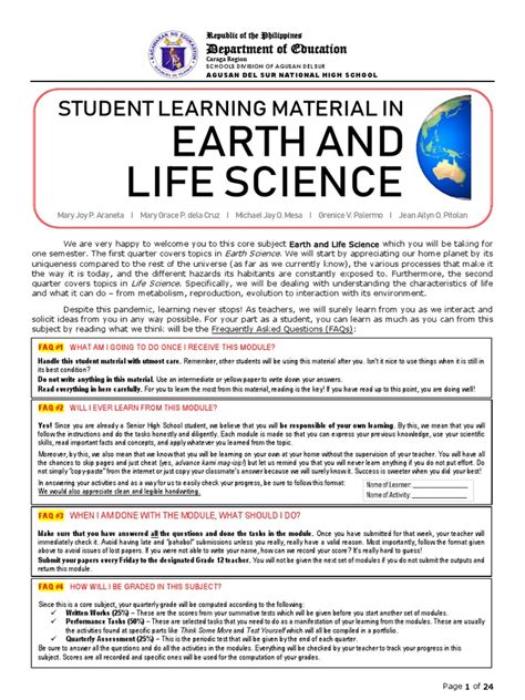 Els Week 1 Module 1 Pdf Earth Sciences Atmosphere Of Earth