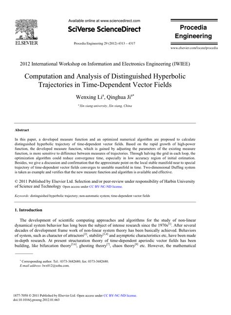 PDF Computation And Analysis Of Distinguished Hyperbolic Trajectories