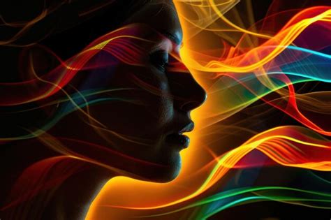 Abstract Sound Waves Graphic With A Female Premium AI Generated Image