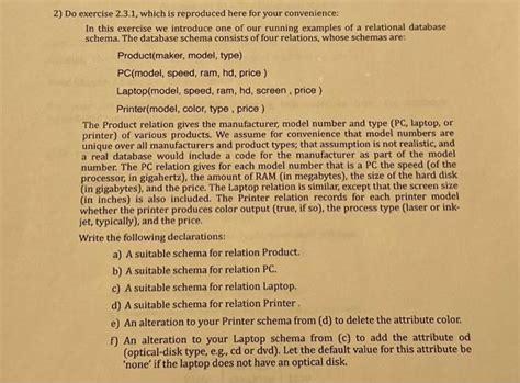 Solved Do Exercise 231 Which Is Reproduced Here For Your