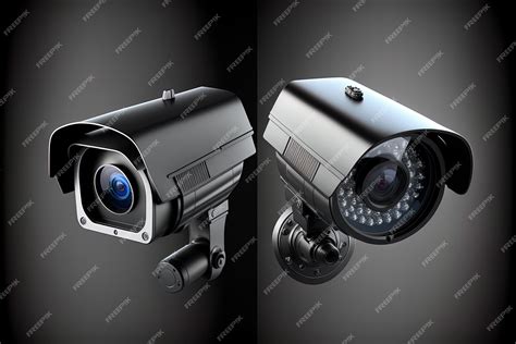Premium Ai Image Front And Side View Security Cctv Street Observing