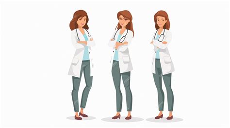 Female Medical Assistant On White Background Vector Illustration