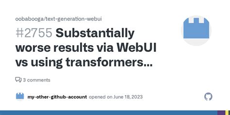 Substantially Worse Results Via Webui Vs Using Transformers Directly With Same Params · Issue