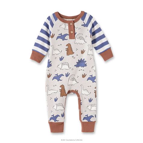 Tesa Babe Dinosaurs Long Sleeve Henley Romper