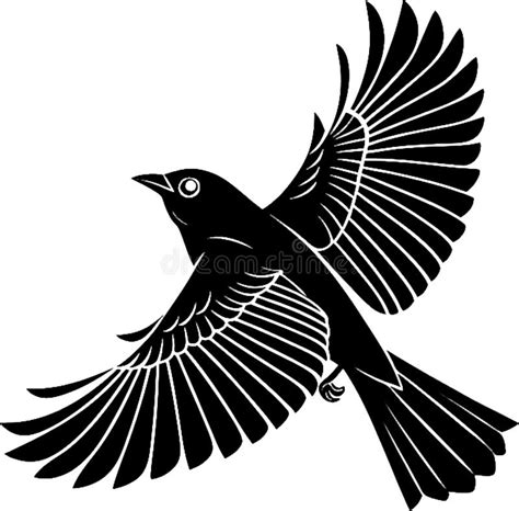 Delicate White Eye Stencil Perches With Grace Stock Illustration