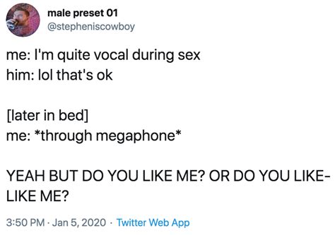 Me I M Quite Vocal During Sex Him Lol That S Ok Later In Bed Me Through Megaphone YEAH