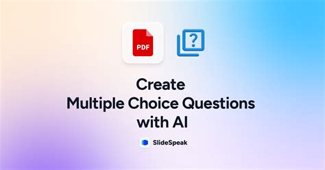 How To Generate Multiple Choice Questions From A PDF With AI SlideSpeak