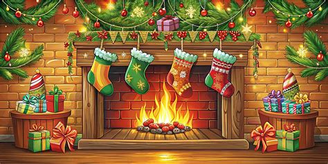 벽난로 스타킹 일러스트 배경 일러스트 벽난로 스타킹 일러스트 사진 및 배경 화면 무료 다운로드 Pngtree
