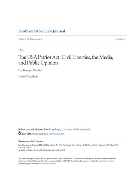Usa Patriot Act Civil Liberties Impact Pdf Patriot Act Foreign