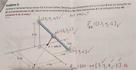 Solved Problem Develop A Cartesian Force Vector For F Chegg