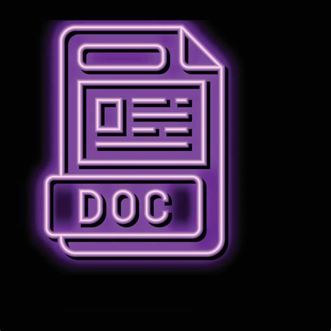 Doc File Format Document Neon Glow Icon Illustration 21231269 Vector Art At Vecteezy