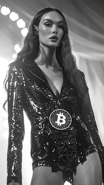 Premium Photo Bitcoin Themed Fashion Show With Models Wearing Bitcoin