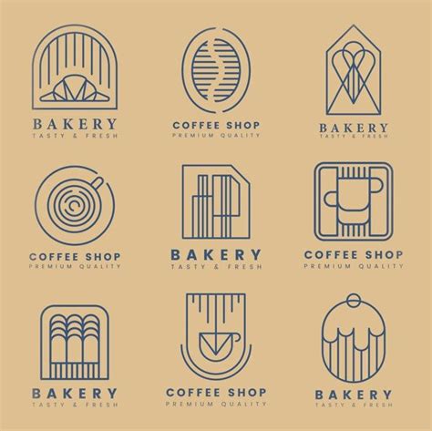 커피와 과자가 게 로고 벡터 세트 무료 벡터 Coffee Shop Logo Shop Logo Bakery Logo