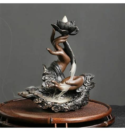 송진 선 향로 부처님 핸드 역류 폭포 향 버너 홈 장식 향 없음 1 개 티몬