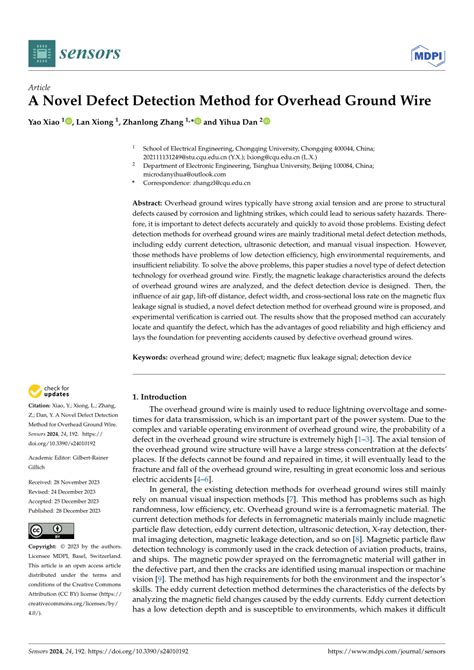 Pdf A Novel Defect Detection Method For Overhead Ground Wire Pdf A Novel Defect Detection Method For Overhead Ground Wire