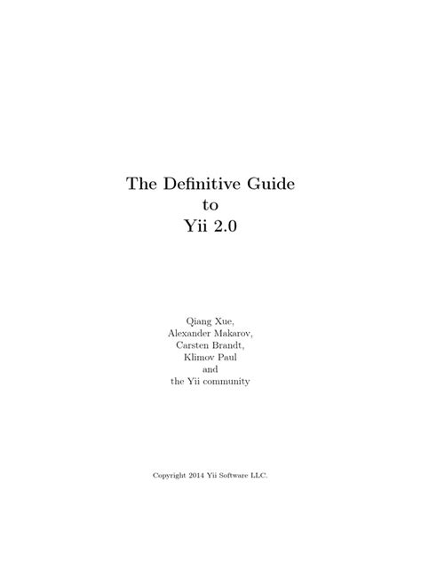 Yii2 Guide Pdf Php Web Server