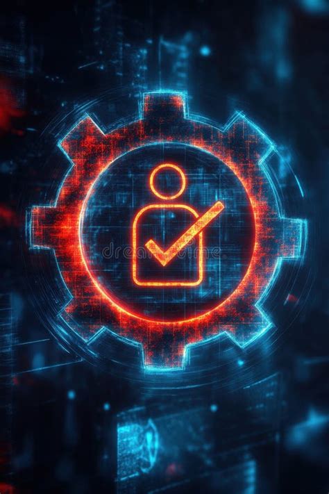 User Authentication Icon A Bright Gear Symbol With A Person And