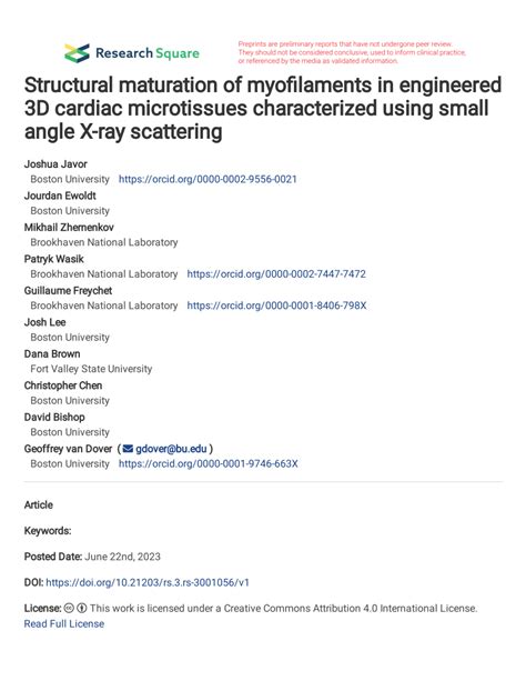 Pdf Structural Maturation Of Myofilaments In Engineered 3d Cardiac
