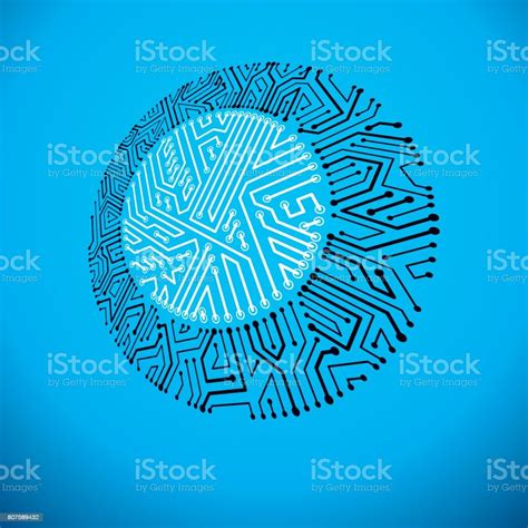 Vector Technology Cpu Design With Circular Microprocessor Scheme Computer Circuit Board With