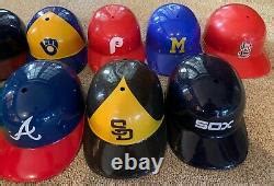 Vintage Major League Baseball Mlb Full Size Plastic Batting Helmets Lot
