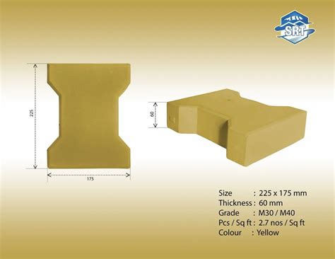 Cement Interlocking Paver Block I Shape Thickness 60mm At ₹ 48 Sq Ft In Chennai