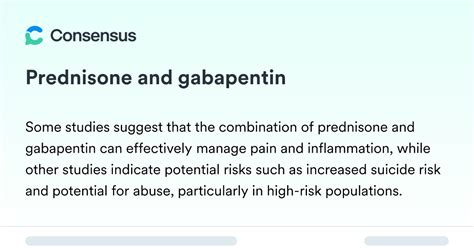 Prednisone And Gabapentin Consensus Academic Search Engine