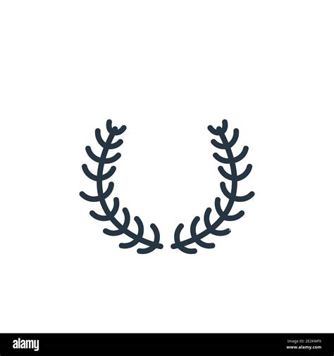Laurel Wreath Outline Vector Icon Thin Line Black Laurel Wreath Icon