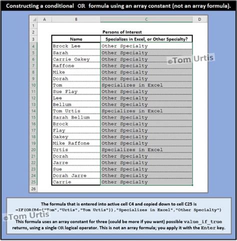 Tom Urtis On Linkedin Constructing A Conditional Or Formula Using An