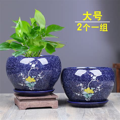 花盆陶瓷大号清仓特价绿植多肉花盆套装组合带托盘室内阳台创意虎窝淘
