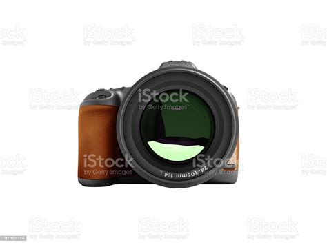 자연 사진에 대 한 현대 갈색 전문 카메라 전면 3d 렌더링 하지 흰색 배경 그림자 겉창에 대한 스톡 사진 및 기타 이미지 겉창 금속 멀티미디어 Istock