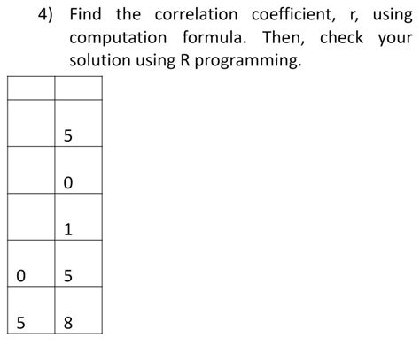 solved 4 find the correlation coefficient r using