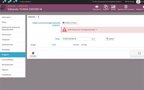 SOLUCIONADO Prestashop SyntaxError JSON Parse Error Unrecognized Token En Cart