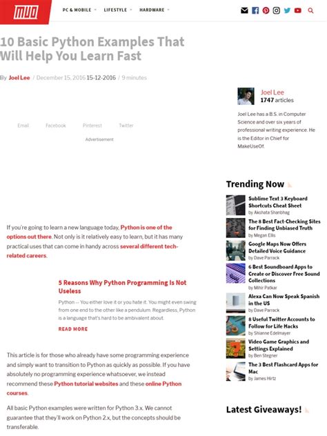 10 Basic Python Examples That Will Help You Learn Fast Pdf Microsoft Excel Control Flow