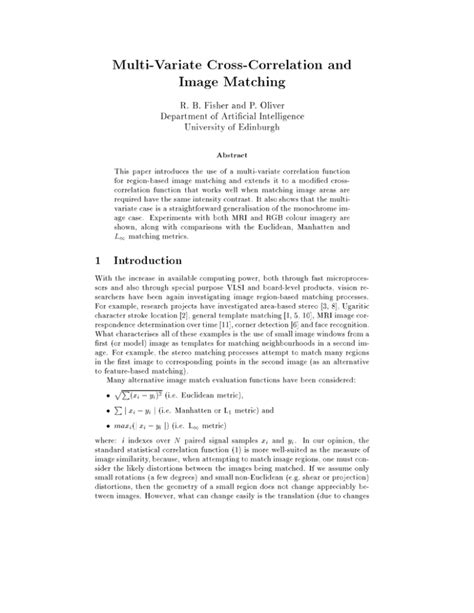 Multi Variate Cross Correlation