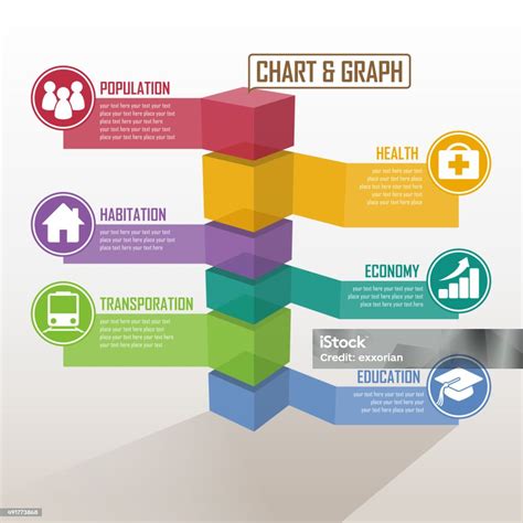 Three Dimensional Chart Stock Illustration Download Image Now Infographic Block Shape