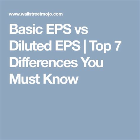 Basic Eps Vs Diluted Eps Understanding The Key Differences