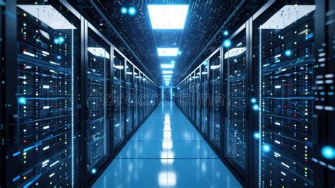 A Server Room Filled With Rows Upon Rows Of Powerful Computers Representing The Immense Data