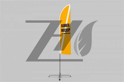 دانلود فایل لایه باز موکاپ بنر پرچم روی پایه دانلود رایگان فایل لایه